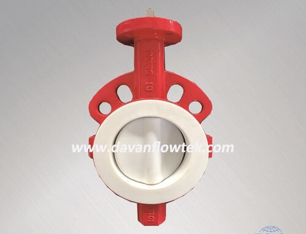 full coated ptfe wafer type butterfly valve - Davan flowtek